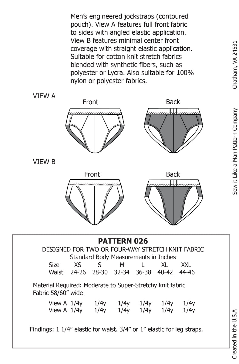 Mens Contoured Jockstrap Underwear Sewing Pattern PDF – Sew It Like A Man