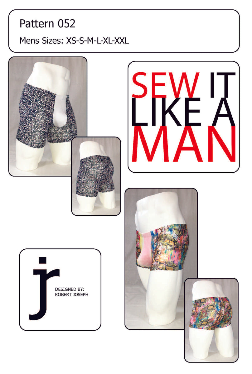 Men’s Front Pouch Square-Cut Boxer Brief 052 PDF Sewing Pattern – Sew ...