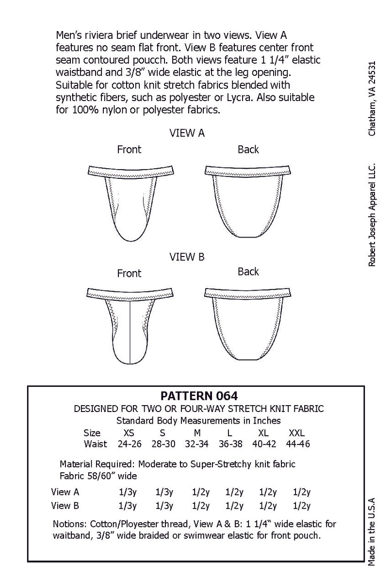 Men's Riviera Brief Underwear Sewing Pattern PDF – Sew It Like A Man