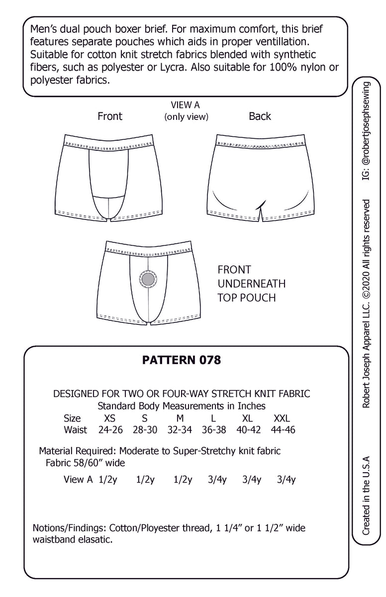 Men's Dual Pouch Boxer Brief Sewing Pattern PDF – Sew It Like A Man